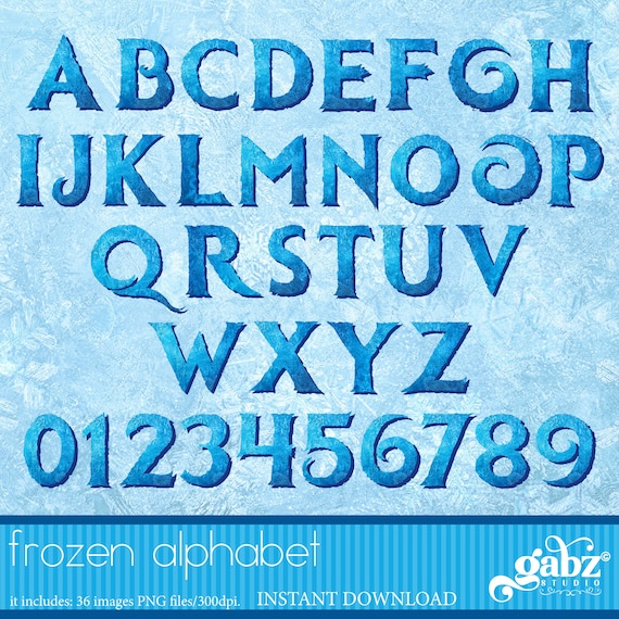 Disney Frozen Font Alphabet