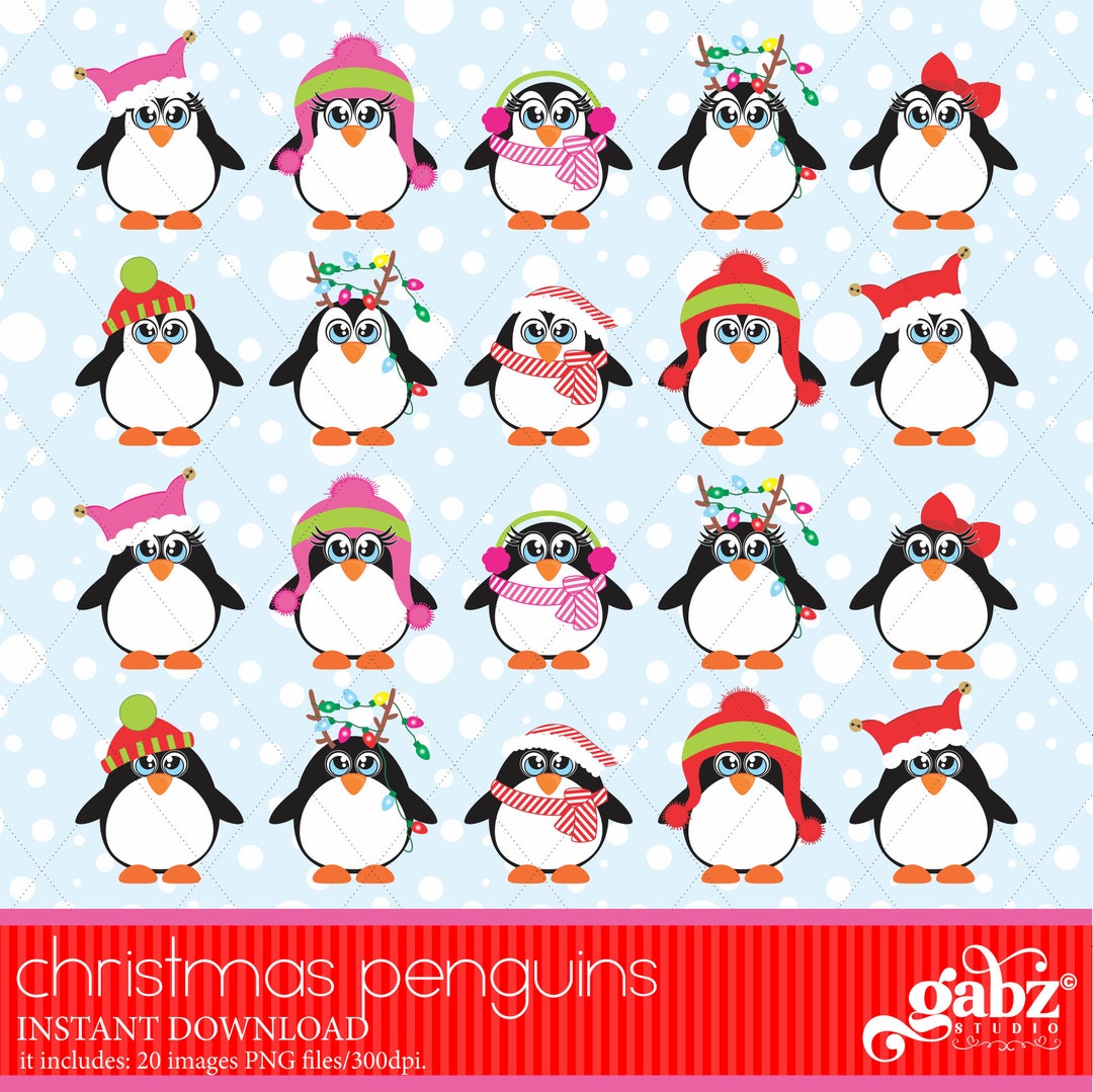 Christmas Penguins, Clipart, Decorative, Holidays, Merry Christmas ...