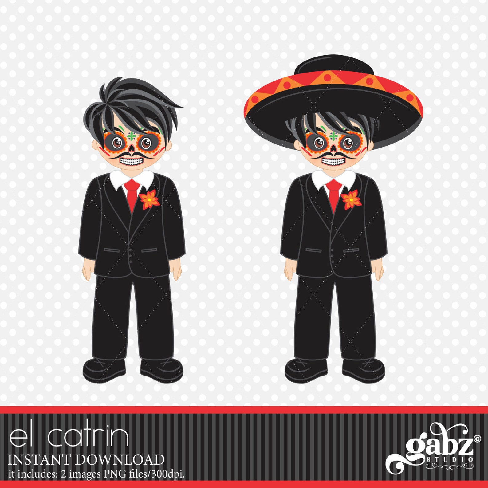 El Catrin Dia De Muertos Tradition of Mexico Clipart - Etsy