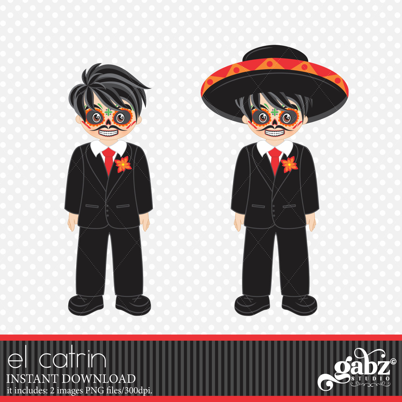 El Catrin Dia De Muertos Tradition of Mexico Clipart - Etsy