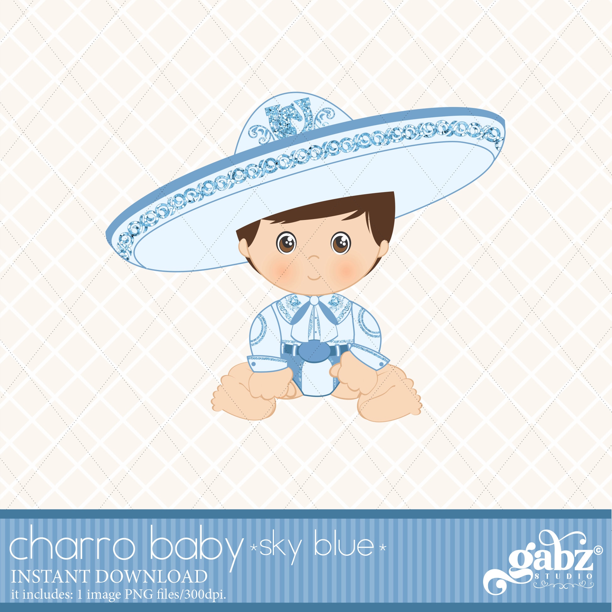 Baby Charro, Brown Hair, Mexican Folklore, Clipart, Gold Glitter, Aztec ...