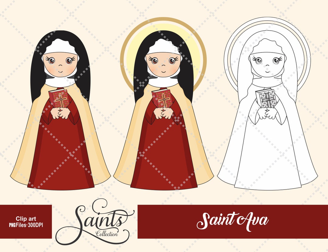 Saint Ava Catholic Saint Religious Saint Clipart Holly - Etsy