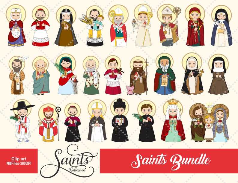 Saints Collection BUNDLE Catholic Saint Religious Saint | Etsy
