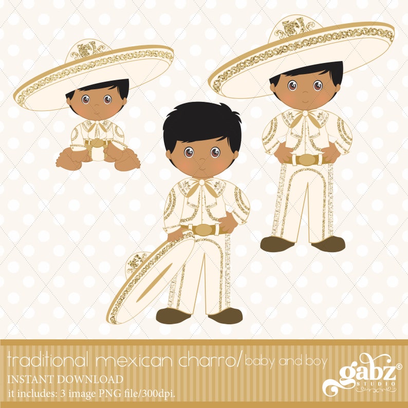 Charro, Baby, Boy, Beige and Gold Glitter, Brown Skin, Mexican Folklore ...