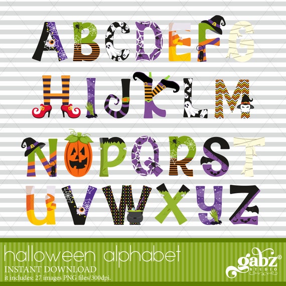 Halloween Alphabet Clipart