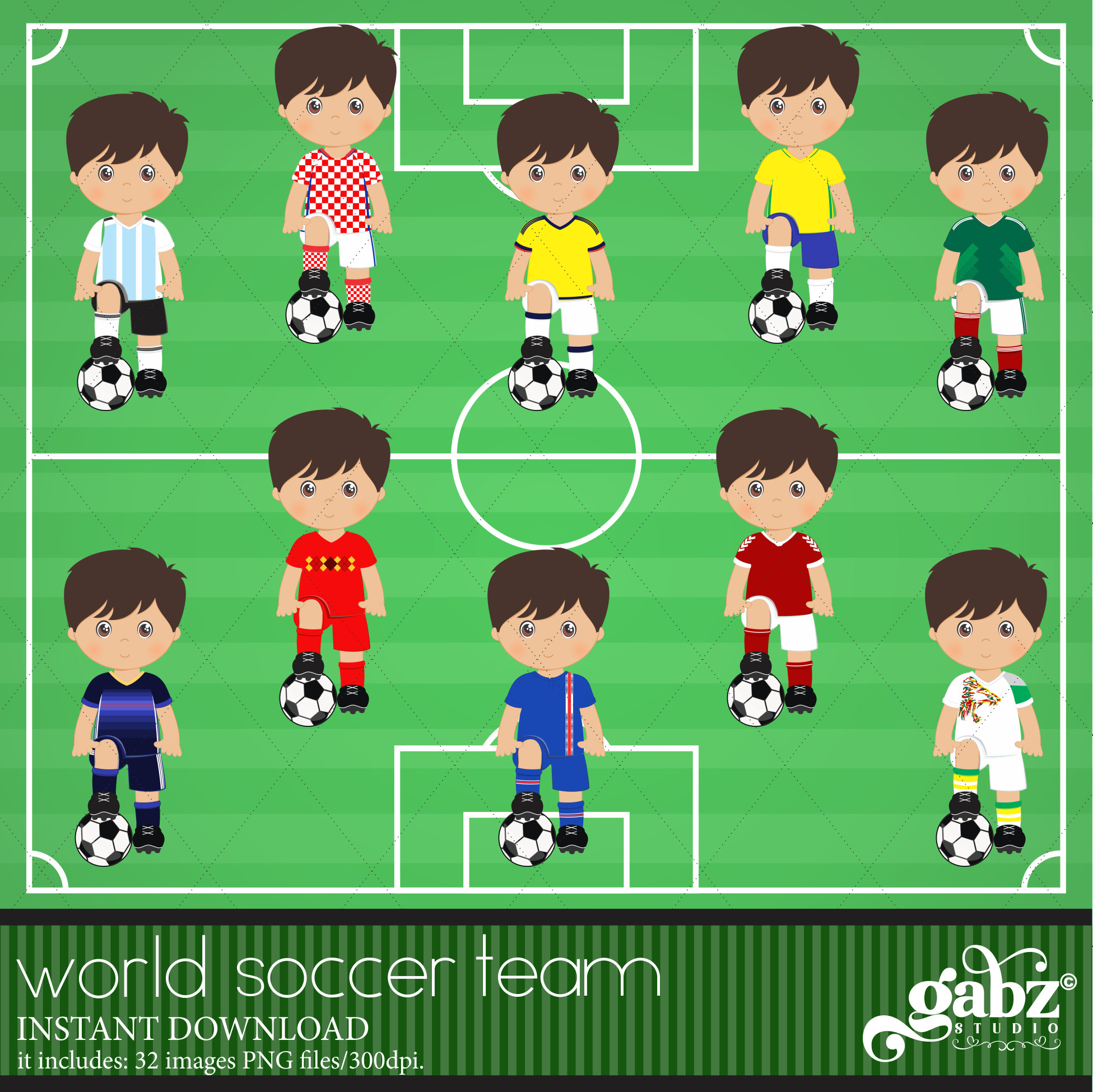 Clip Art Soccer Team