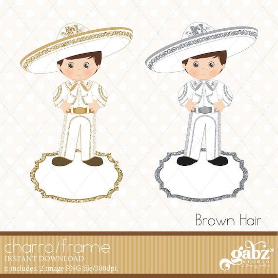 Charro Frame Gold and Silver Glitter Brown Hair Communion - Etsy