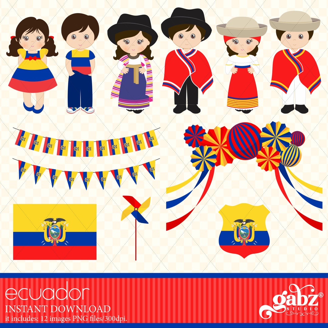 Ecuador Traditional, Ecuadorian Costumes, Clipart, Boy, Girl, Gabz - Etsy
