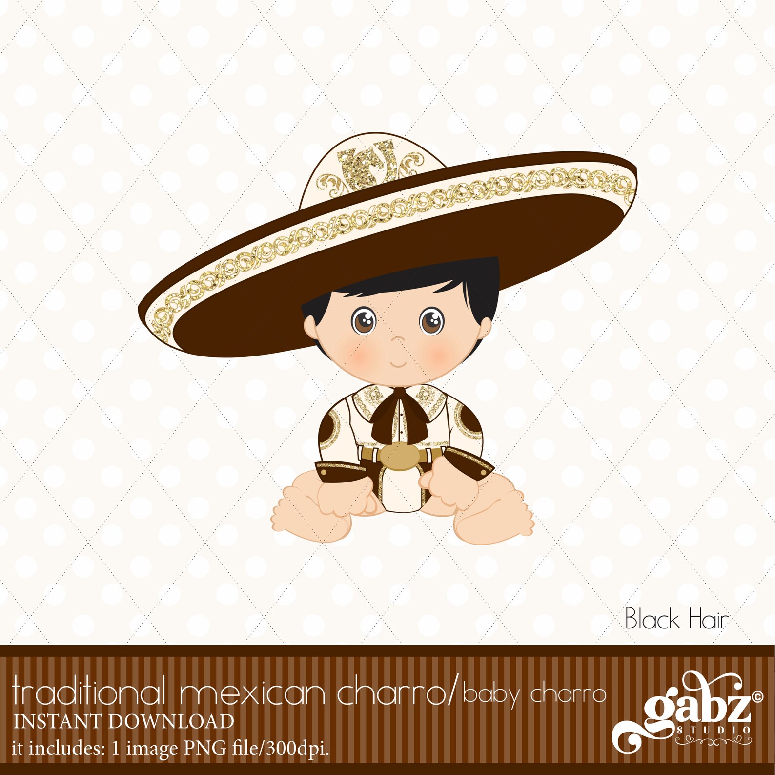 Bebé Charro Cabello Negro Folclore Mexicano Clipart Brillo - Etsy México