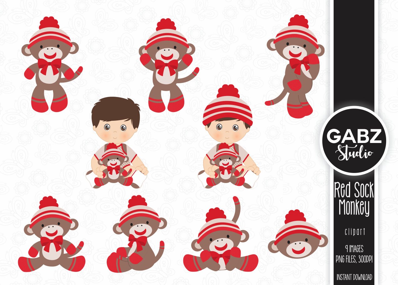 Sock Monkey Birthday Clip Art