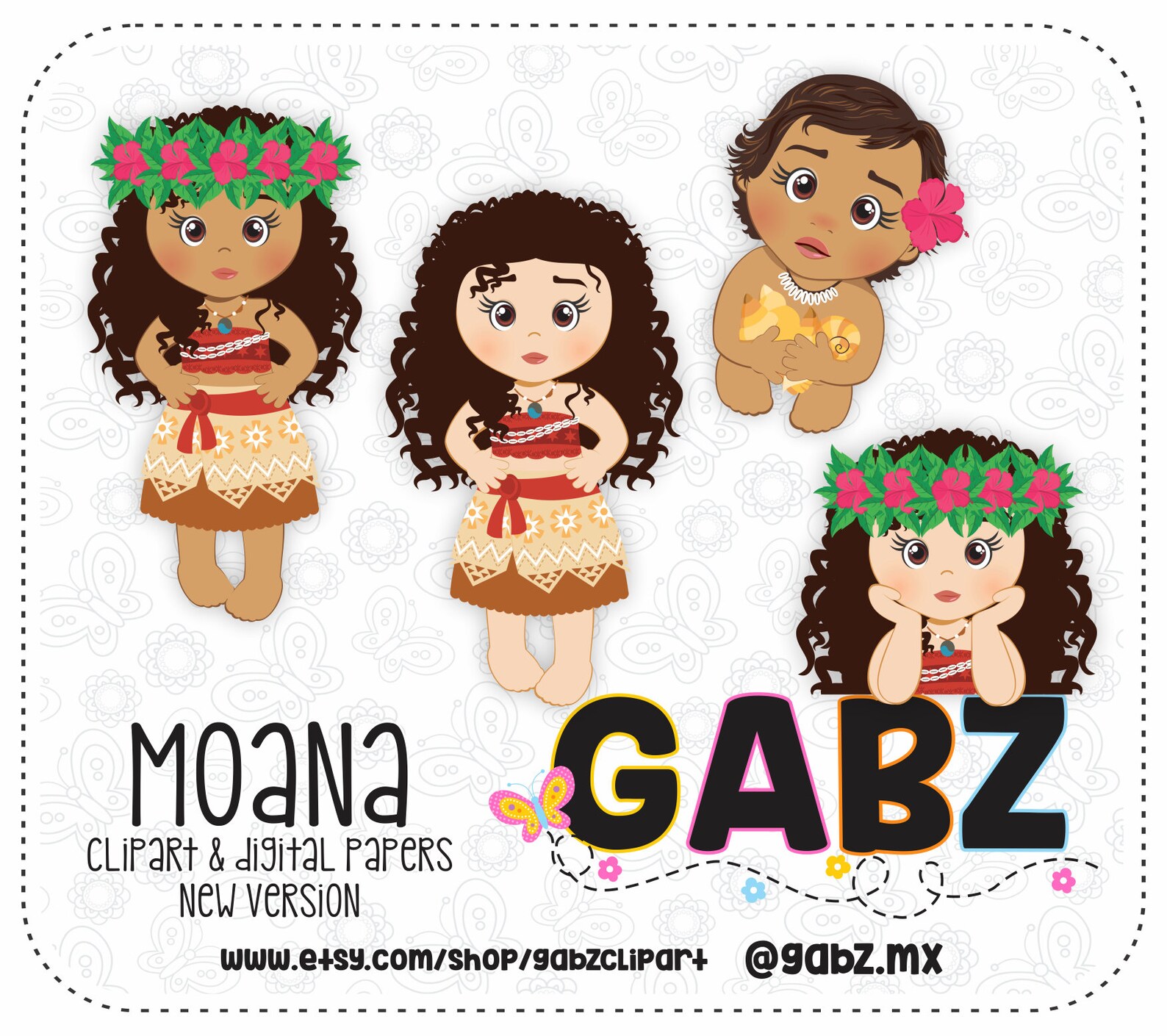 Moana Nueva Version Imagenes Prediseñadas Papel Digital - Etsy México