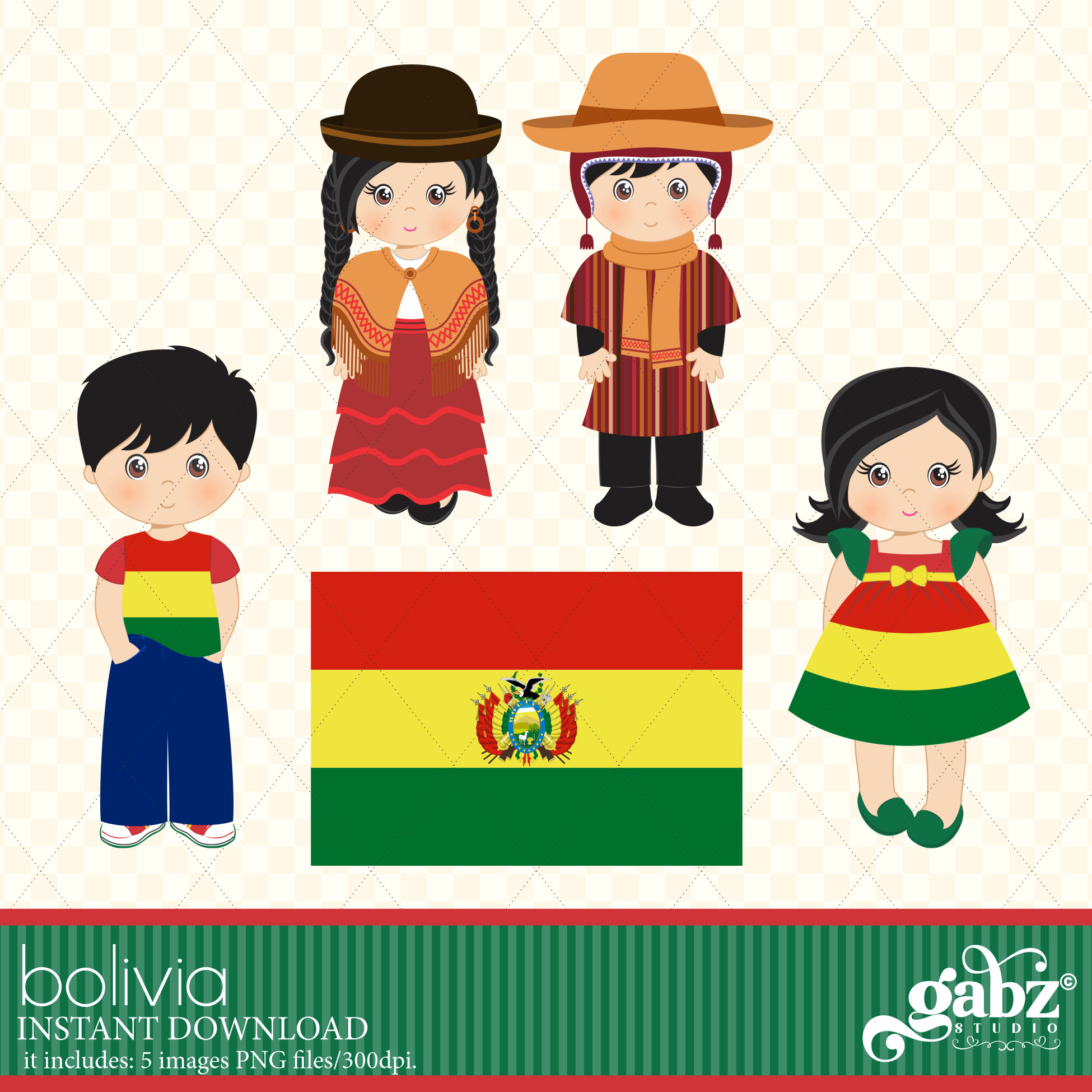 Bolivia Tradicional Traje Tradicional Boliviano Clipart Etsy México