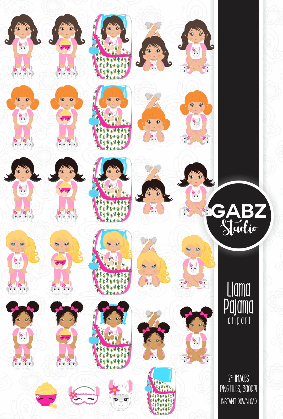 Llama Pajama, Sleepover, Cactus, Colorful Llama, Alpaca, Girls ...