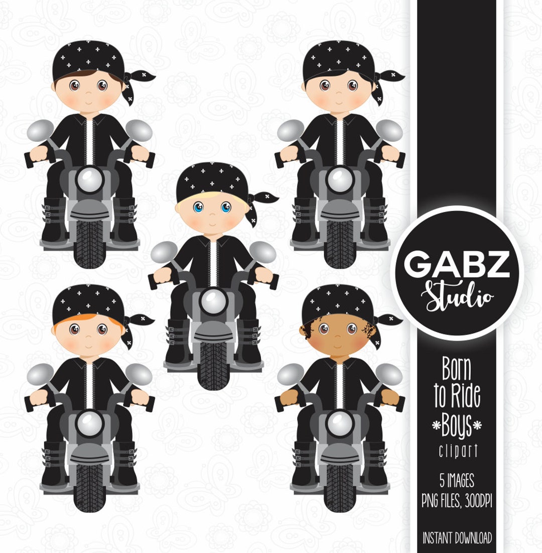Born to Ride Boys Motorcycle Birthday Clipart Gabz - Etsy