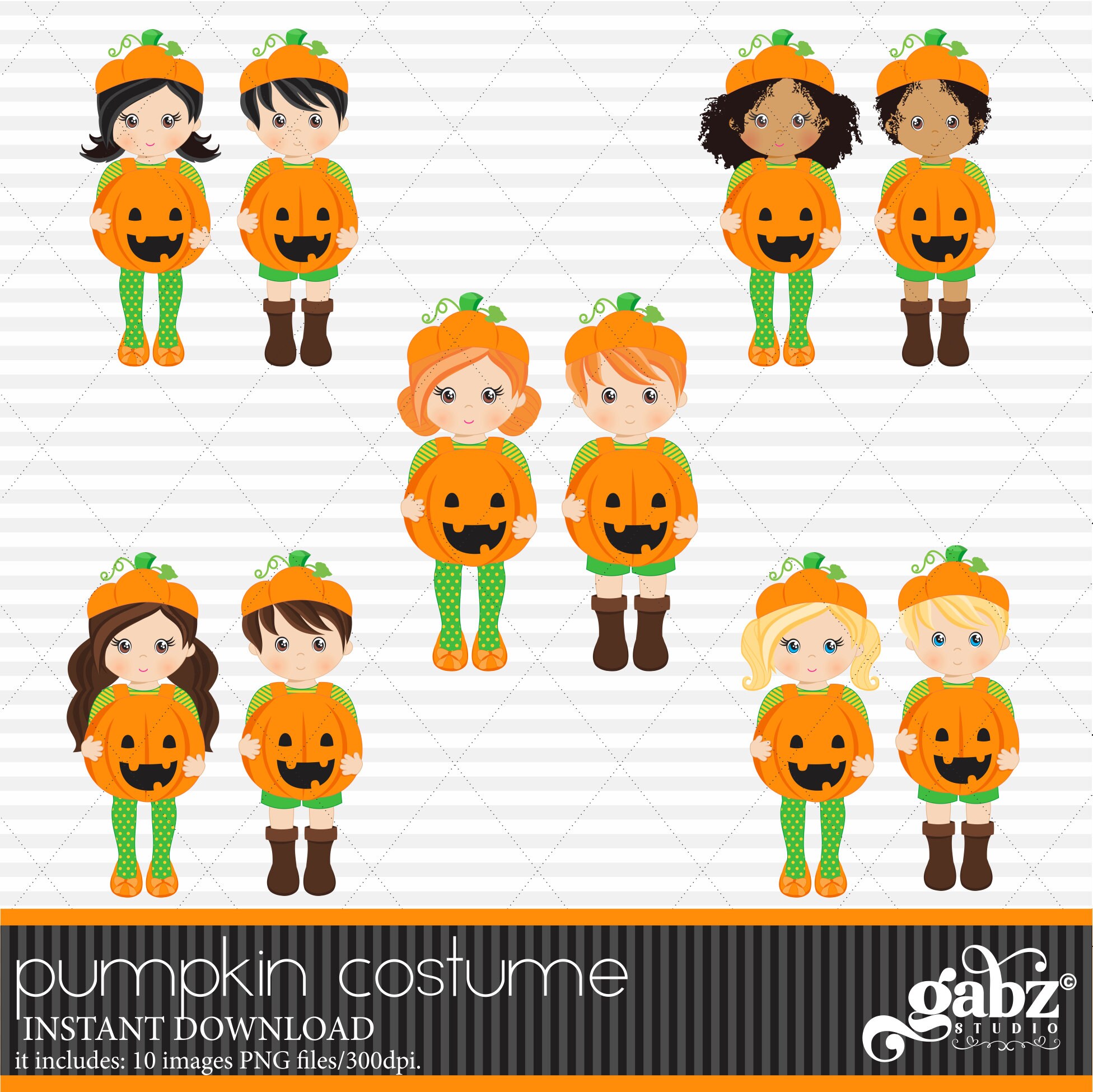 Pumpkin Costume Clipart