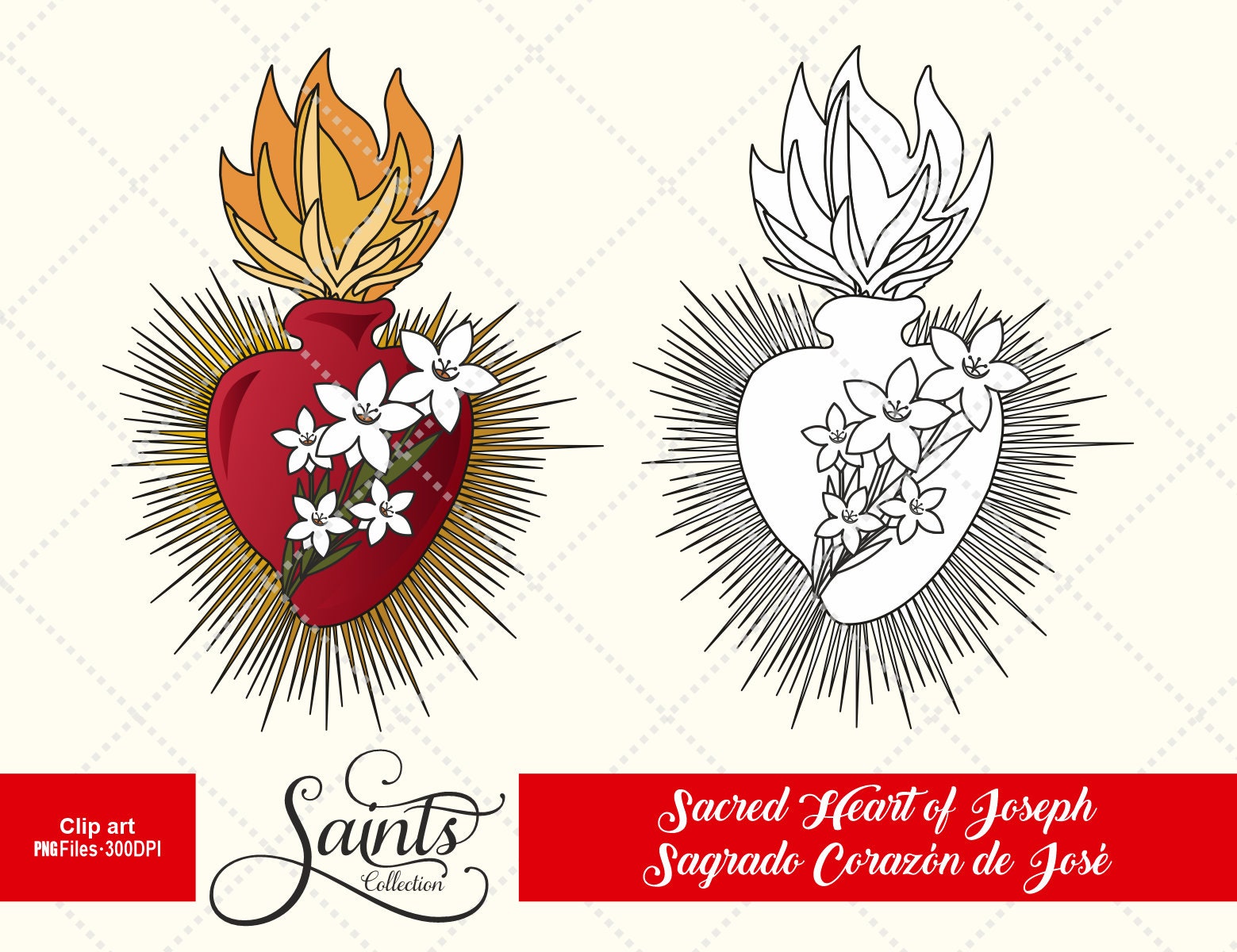 Clip Art Gabz Religious Santos Sacred Heart of Joseph Catechesis Saint ...