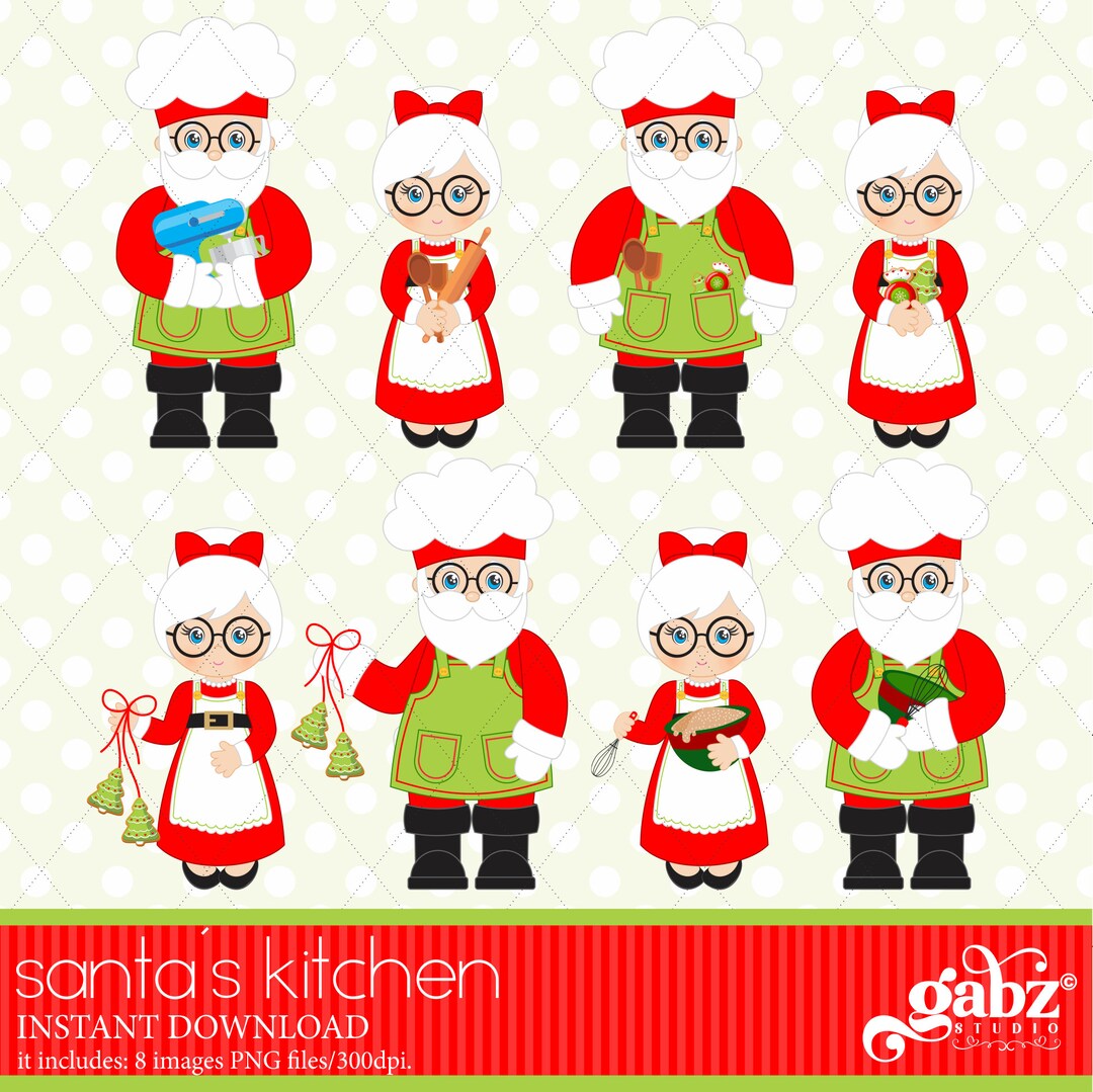 Kitchen of Santa, Baking at Christmas, Santa Baking, Christmas Cookies ...