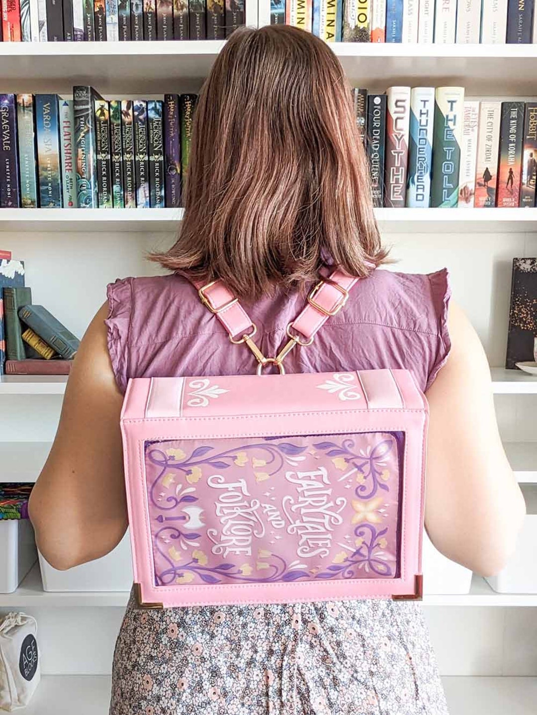 Small Book Ita Bag - Pink Fairytales and Folklore - Crossbody or ...