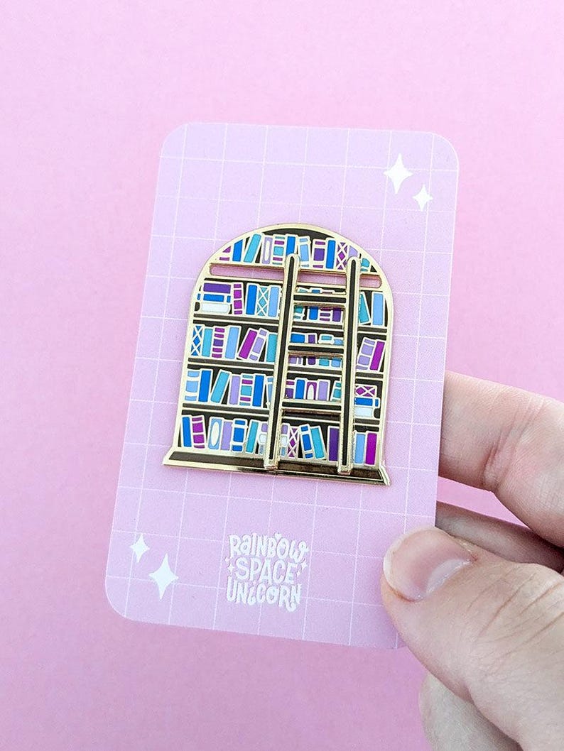 Sliding Ladder Bookcase Brooch Book Lover Gift, Librarian, Belle ...