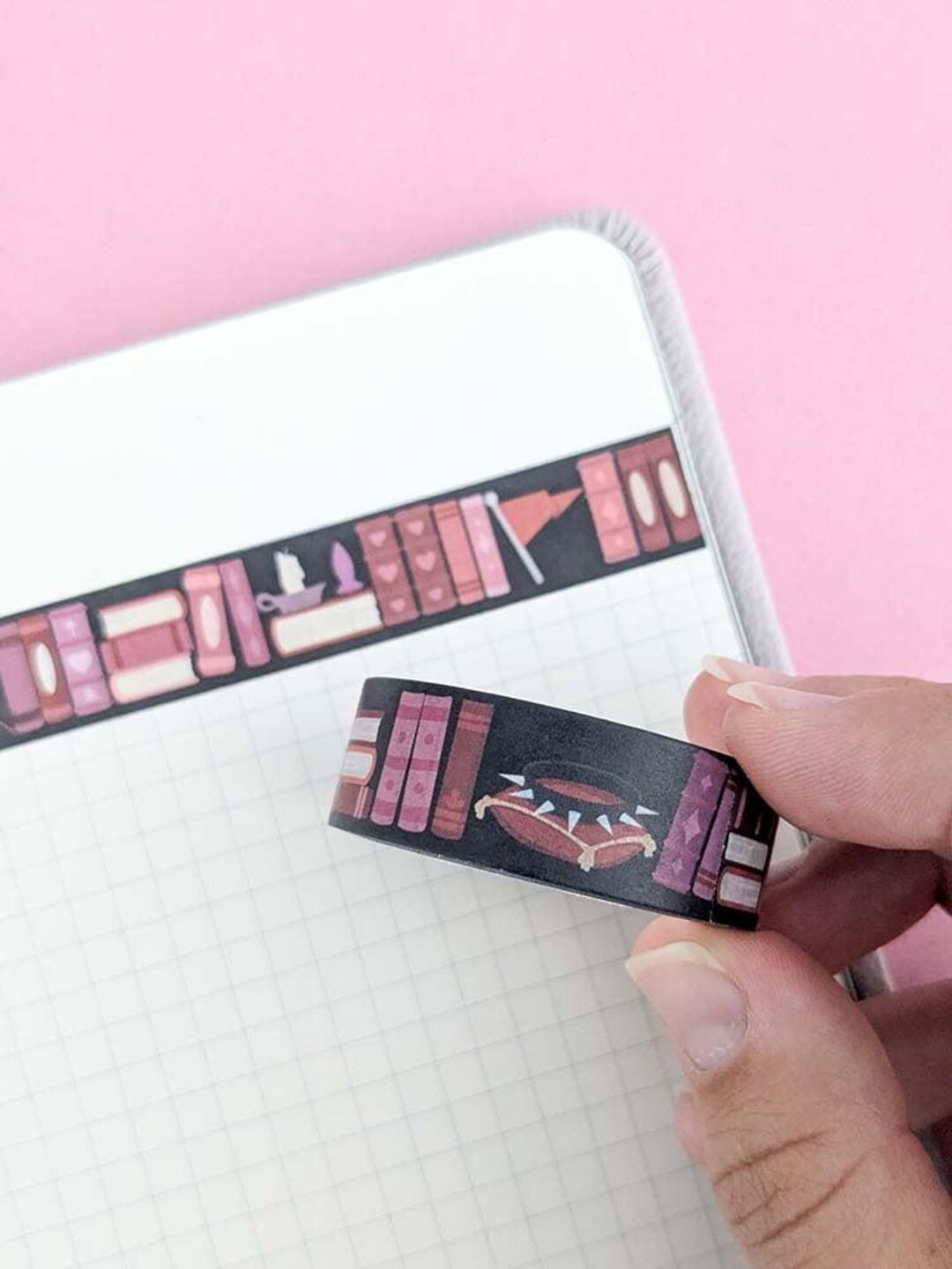 Dark Romance Bookcase Washi Tape - Reader Writer Librarian Gift, Book ...