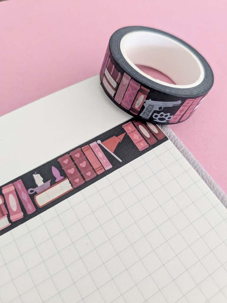 Dark Romance Bookcase Washi Tape - Reader Writer Librarian Gift, Book ...