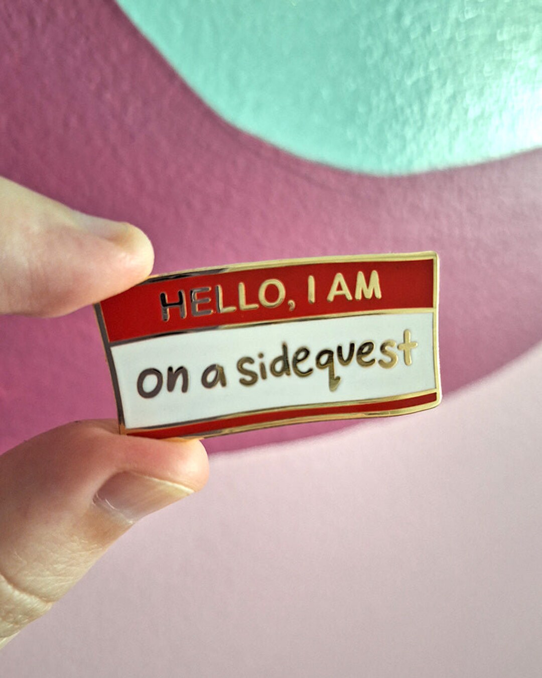 Sidequest Enamel Pin Name Badge Dnd Gift Nerd Pin Gamer - Etsy