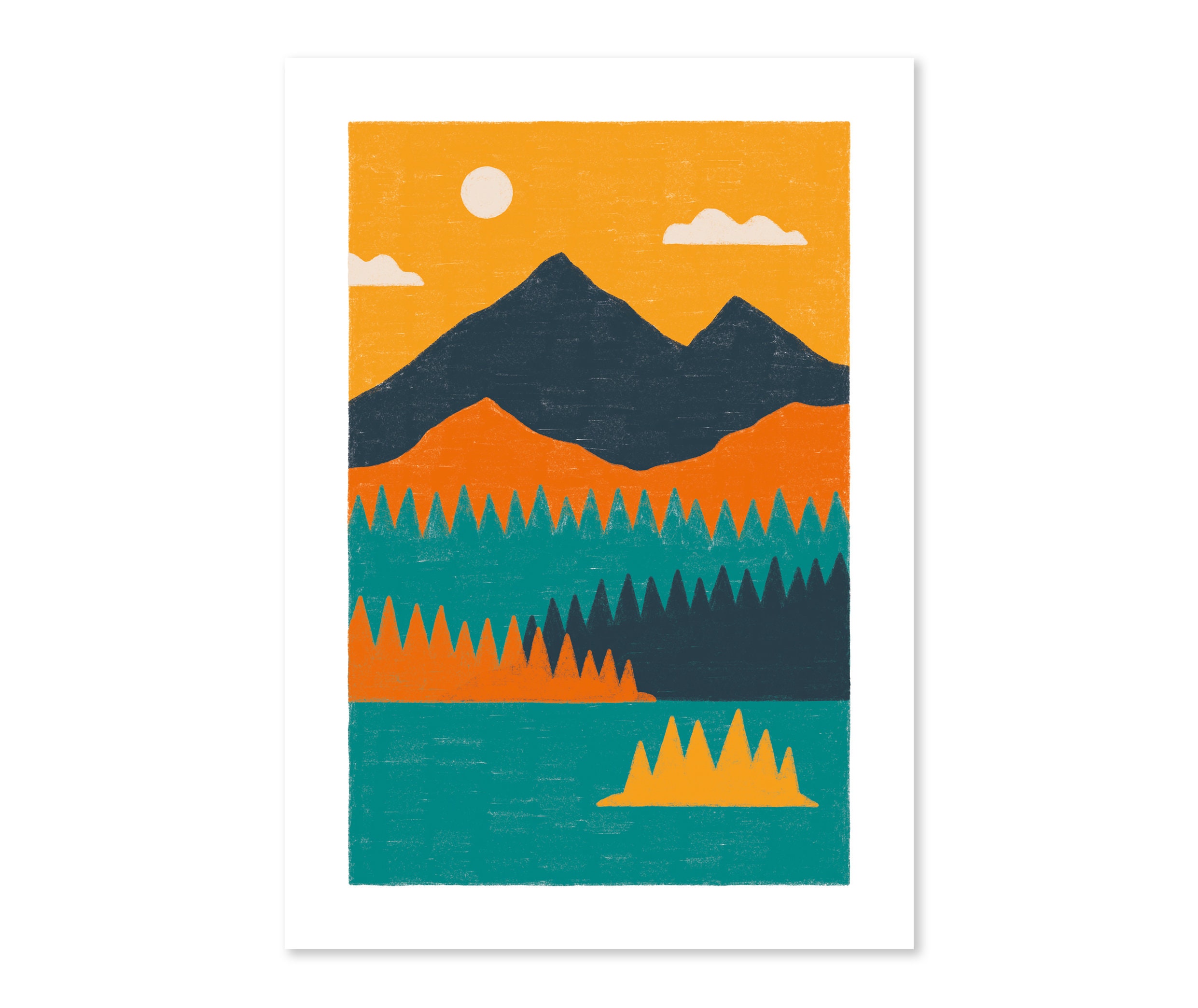 Pencil Landscapes 7 A5 Portrait Art Print Digital Hand Drawn - Etsy