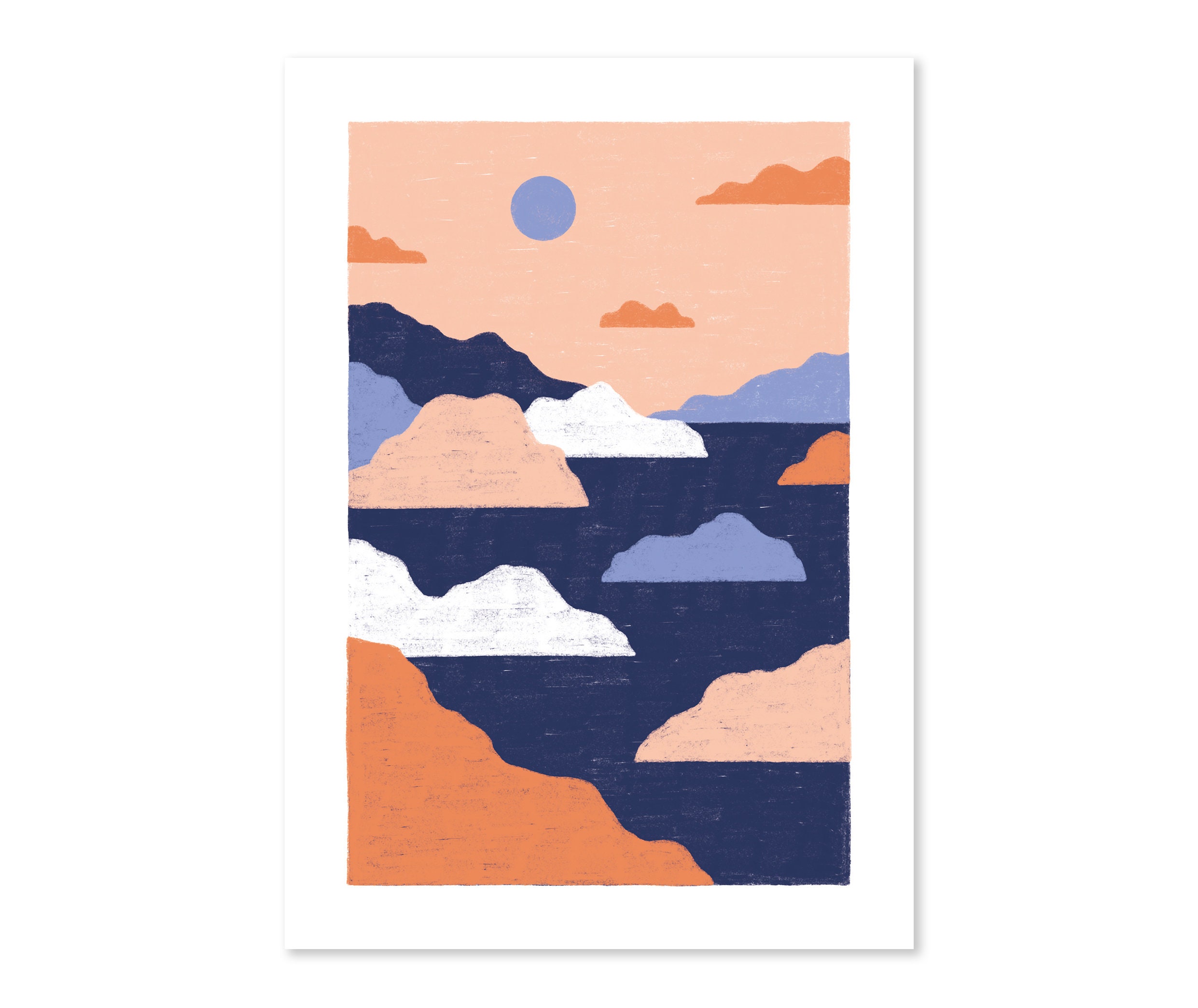 Pencil Landscapes 5 A5 Portrait Art Print Digital Hand Drawn - Etsy