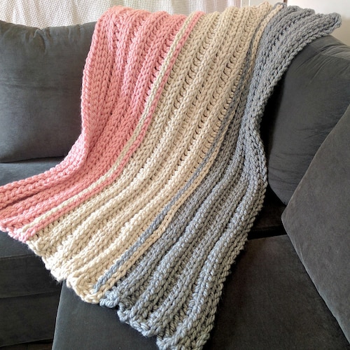 Super Chunky Crochet Blanket Pattern Ribbed Crochet Pattern - Etsy Sweden