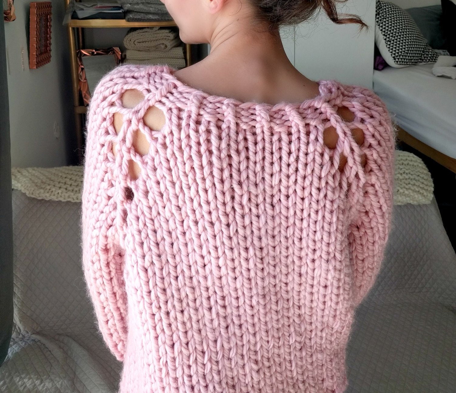 Super Chunky Raglan Knit Sweater Pattern Top Down Knitted - Etsy Australia