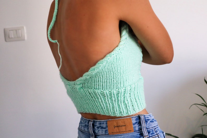 Minty Fresh Cable Knit Halter Top Pattern Knitting Pattern - Etsy