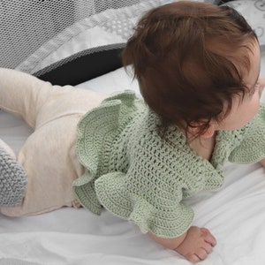 Ruffles and Puffles Crochet Girls Top Pattern, Crocheted Shirt Pattern ...