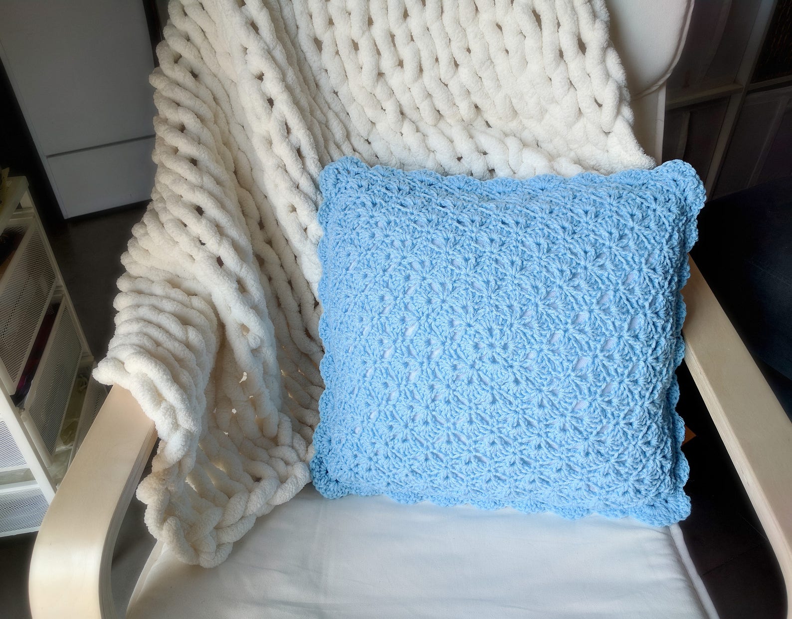 Shabby Chic Shells Crochet Pillow Pattern Cushion Cover - Etsy