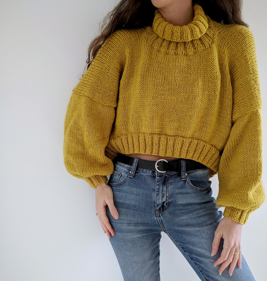 High-low Sweater Knitting Pattern: Slouchy Turtleneck Pullover (PDF) - Etsy
