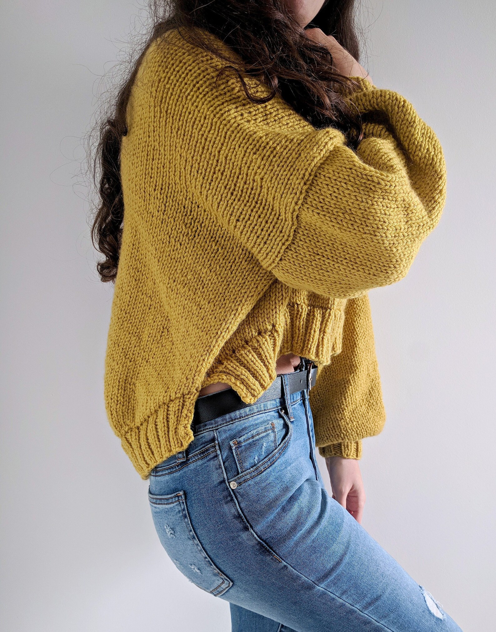 High-low Sweater Knitting Pattern: Slouchy Turtleneck Pullover (PDF) - Etsy
