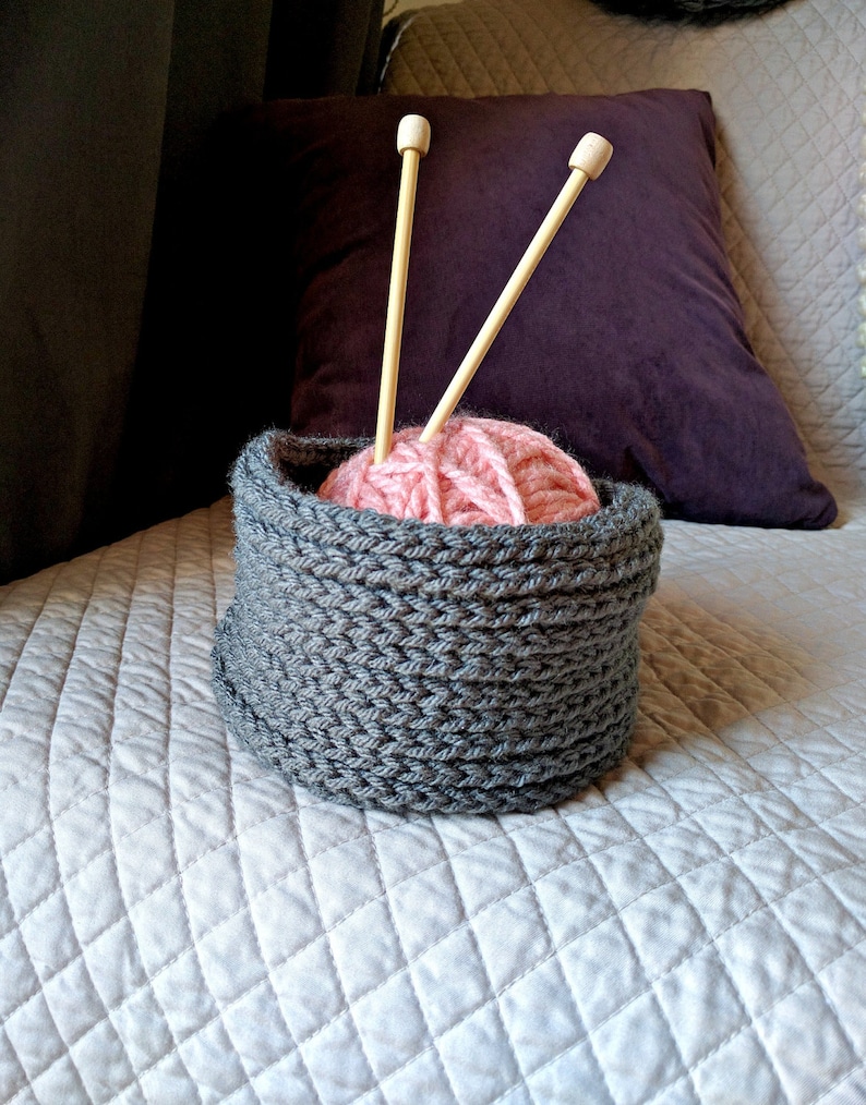 Crochet Bowl Pattern Round Crochet Basket Pattern Cute - Etsy