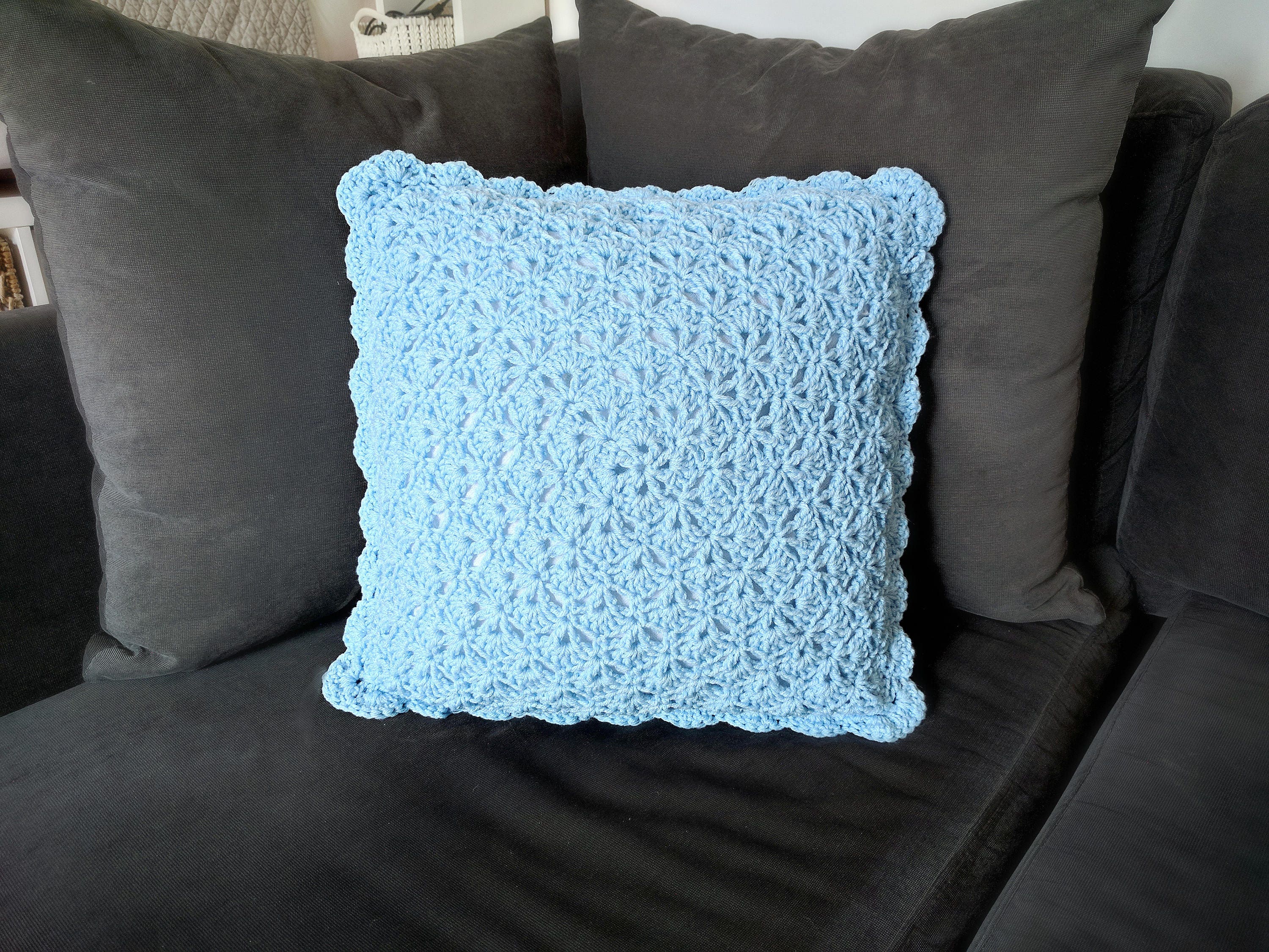 Shabby Chic Shells Crochet Pillow Pattern Cushion Cover - Etsy