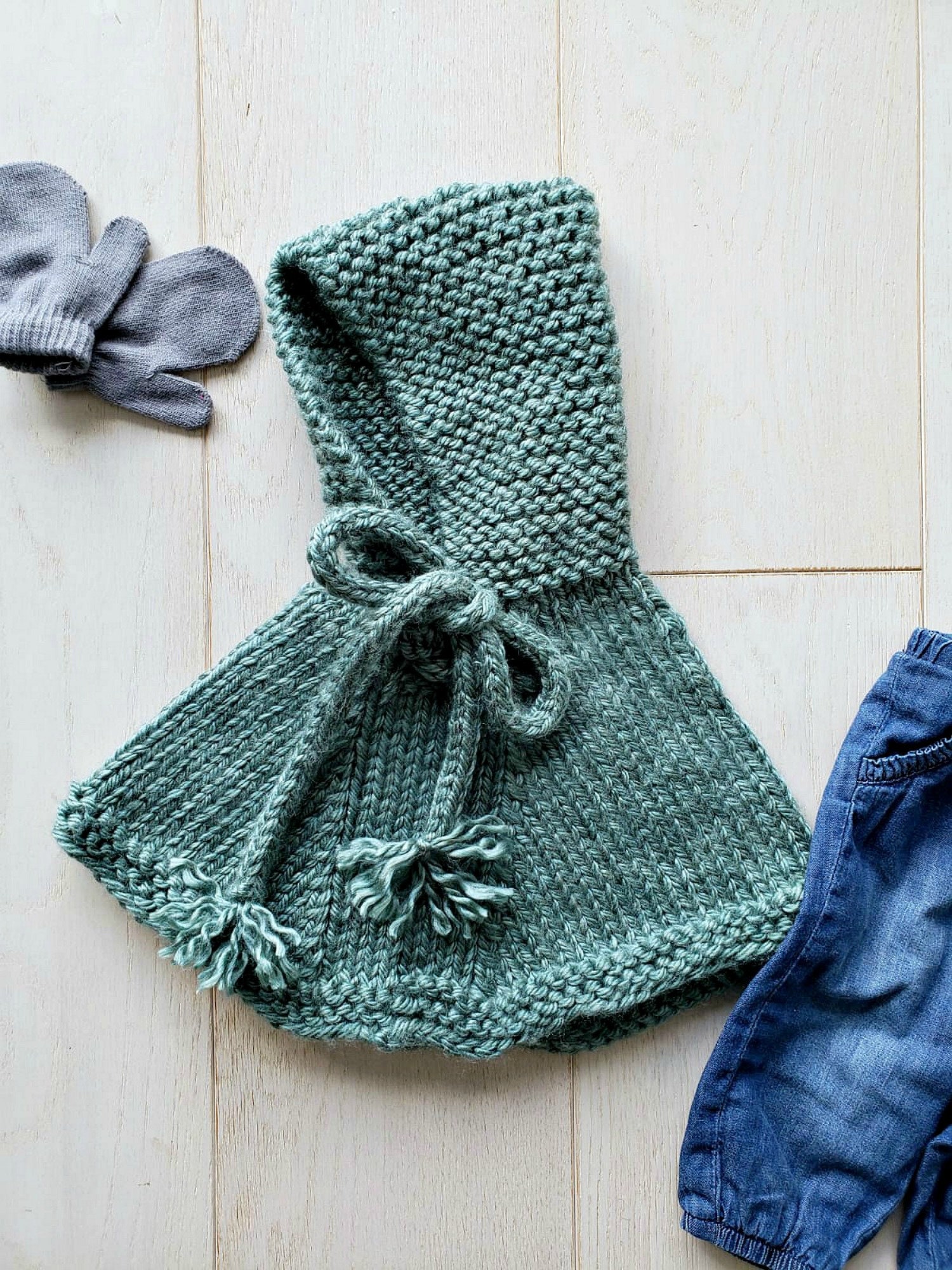 Cozy Cape Hooded Poncho Pattern Knit Baby Poncho Pattern | Etsy