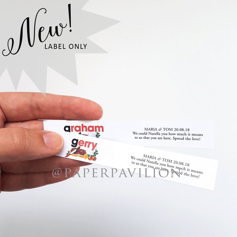 PERSONALISED MINI NUTELLA jar label mini nutella favor | Etsy