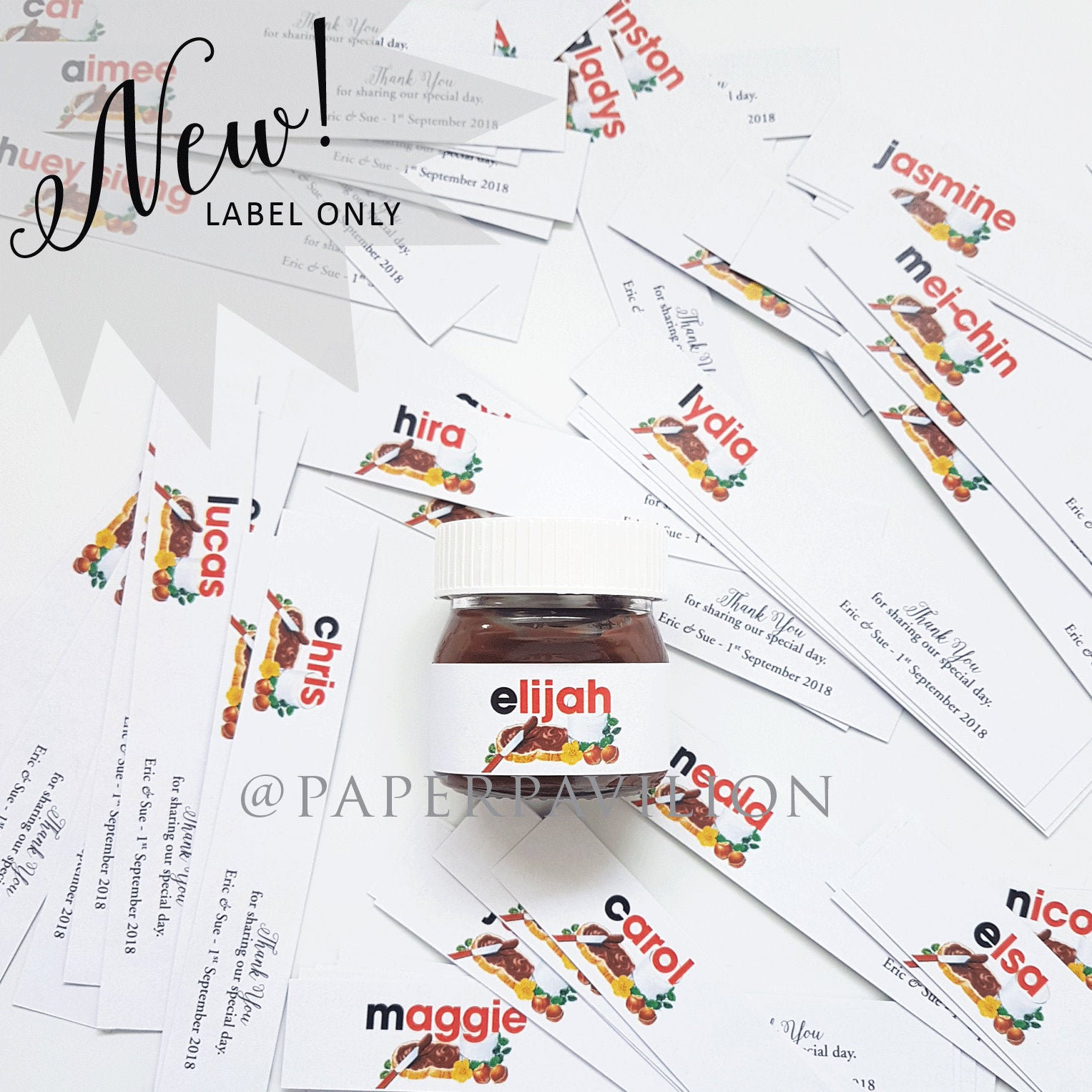 PERSONALISED MINI NUTELLA Jar Label Mini Nutella Favor - Etsy Australia
