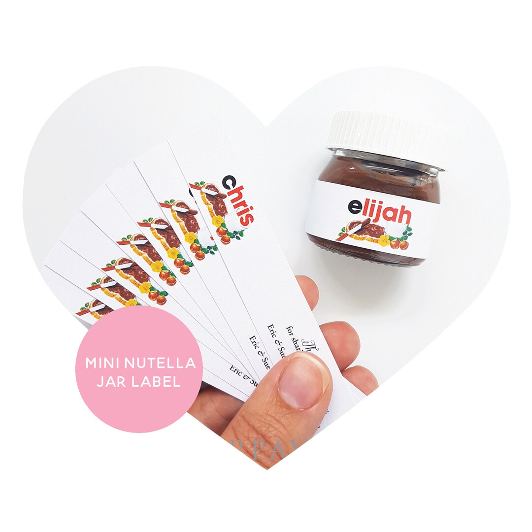 Personalised MINI NUTELLA Jar Label, Mini Nutella Jar Sticker, Mini ...
