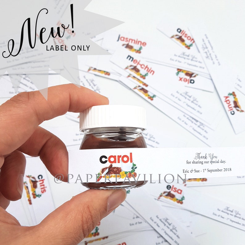 PERSONALISED MINI NUTELLA Jar Label Mini Nutella Favor - Etsy Australia