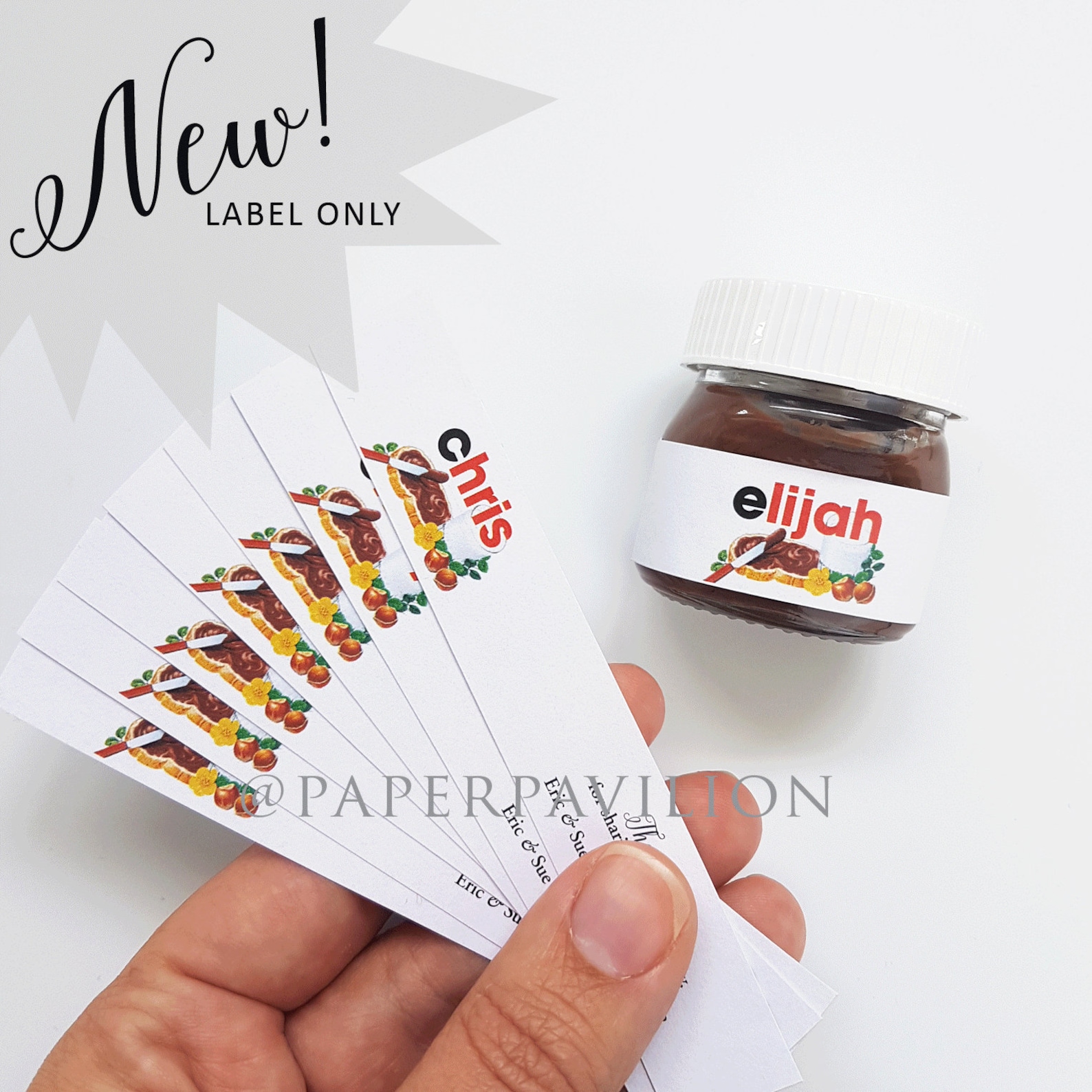 PERSONALISED MINI NUTELLA jar label mini nutella favor | Etsy