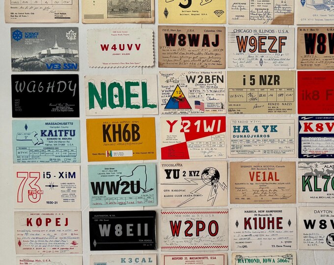 QSL Ham Radio Cards USA + International Postcards 1940s to 80s Vintage ...