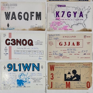 QSL Ham Radio Cards USA + International Postcards 1940s to 90s Vintage ...