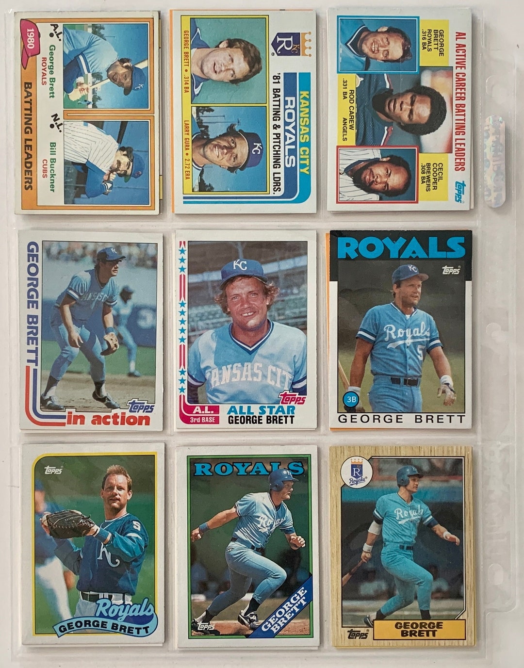 George Brett Hall-of-famer K.C. Royals One-sheet 80s 90s Baseball Card ...