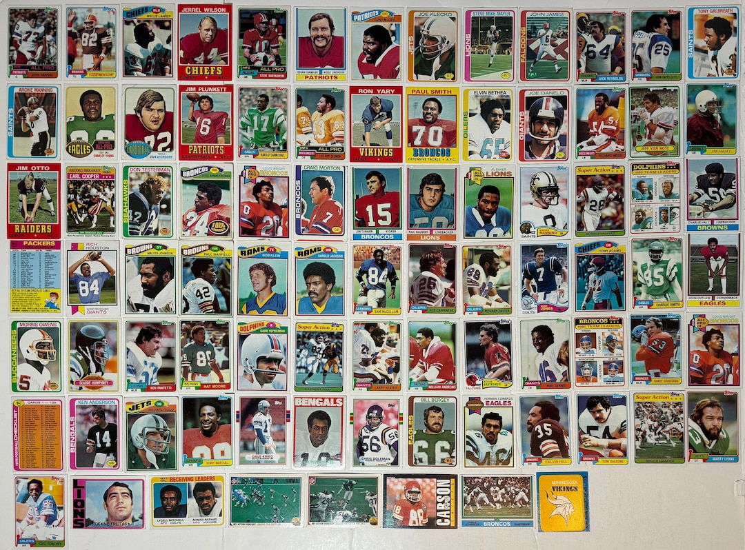 Topps 1970s 1980s NFL Football Trading Cards Mixed Lot of 86 With ...