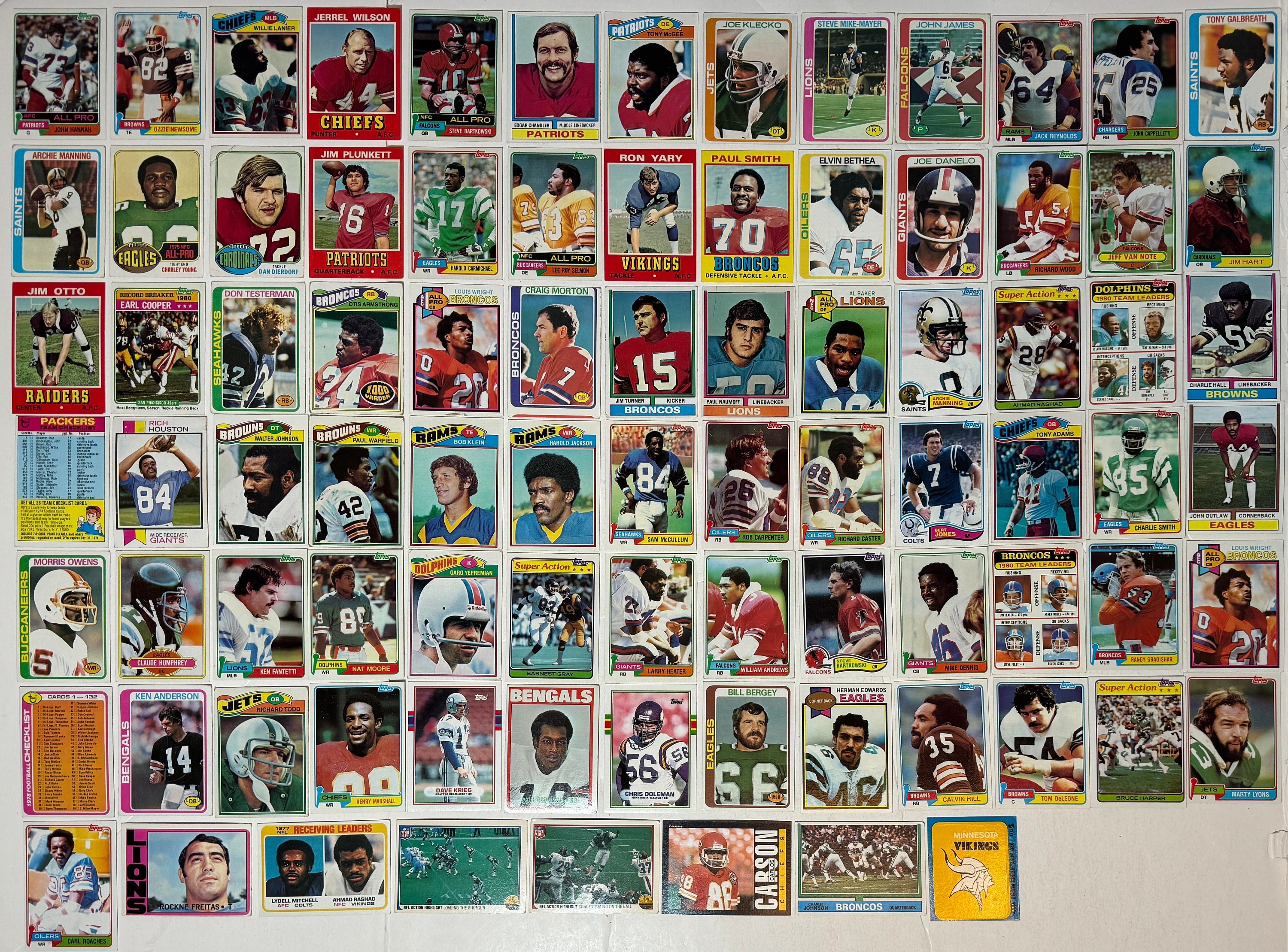 Topps 1970s 1980s NFL Football Trading Cards Mixed Lot of 86 With ...