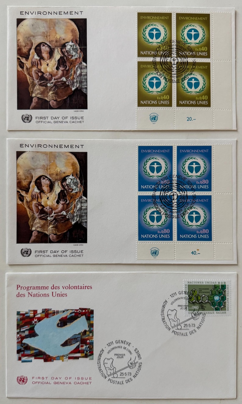 Vintage 1972 1973 First Day of Issue Official Geneva Cachet United ...