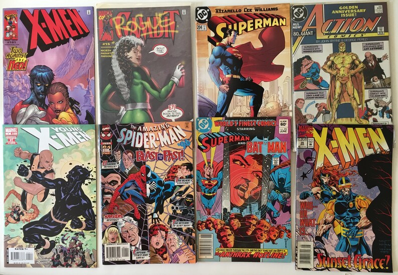 25 Random Marvel and DC Superhero Comic Book Collection Spiderman, Iron ...